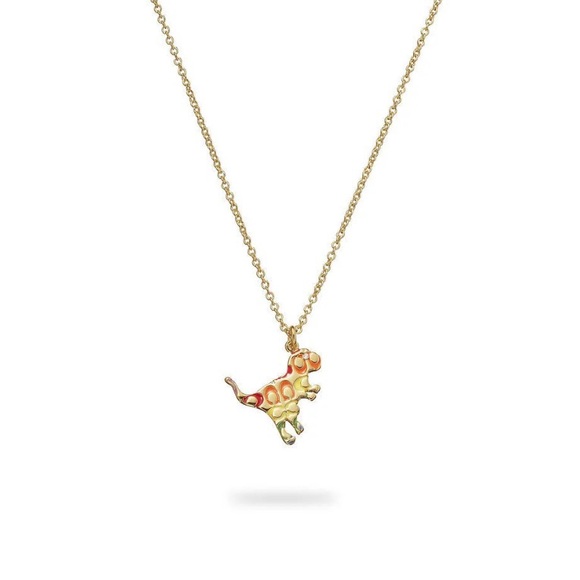 Coach | Jewelry | Coach Rexy Pave Gold Tone Necklace Logo Trex Dinosaur ...